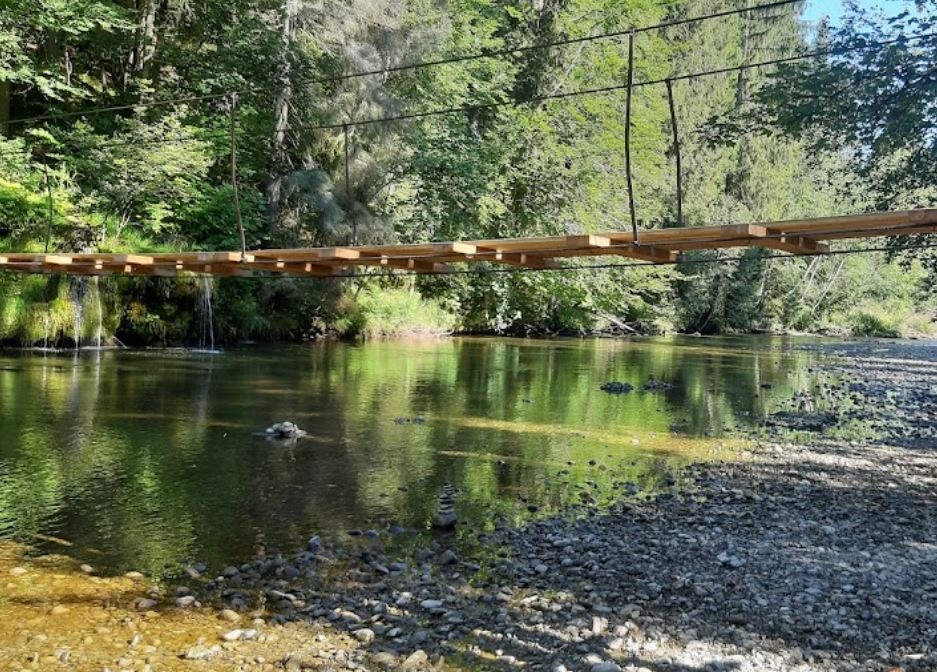 Wertacher Kaskaden Wasserfälle mit Hängesteg - Die Wasserfälle im Allgäu